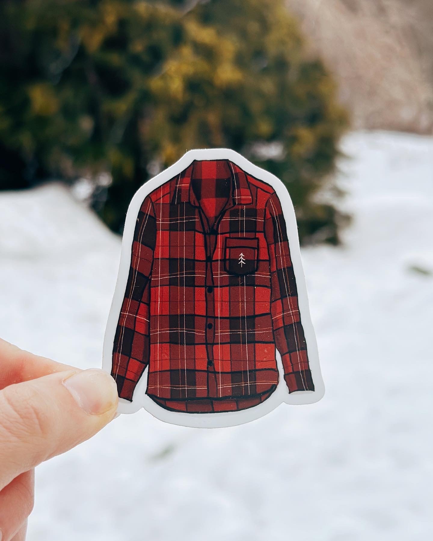 Flannel Shirt Sticker | Maine Stickers | Reclaimed Maine Co.